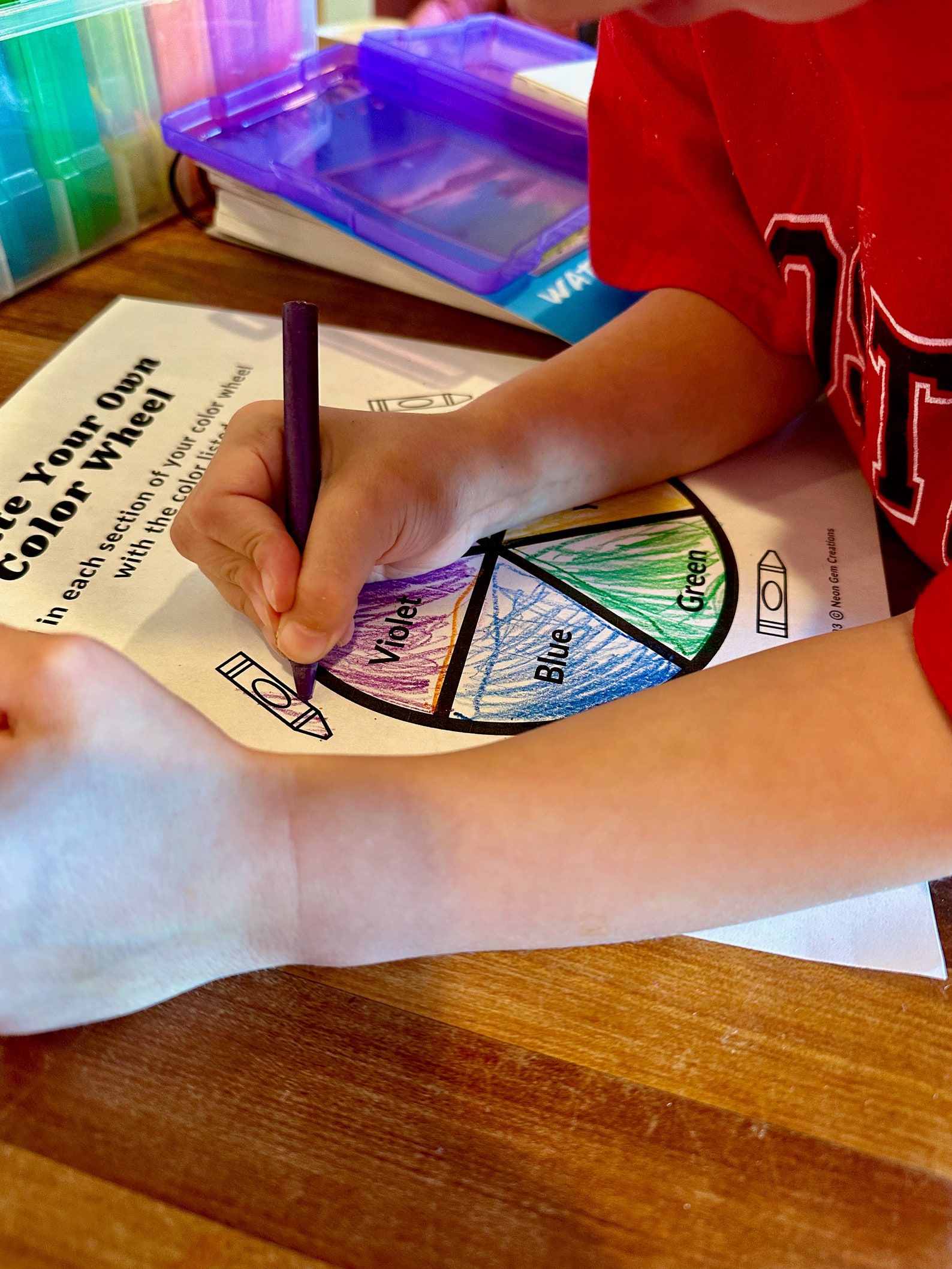 Create Your Own Color Wheel, Digital Download, Printable Coloring Sheet ...