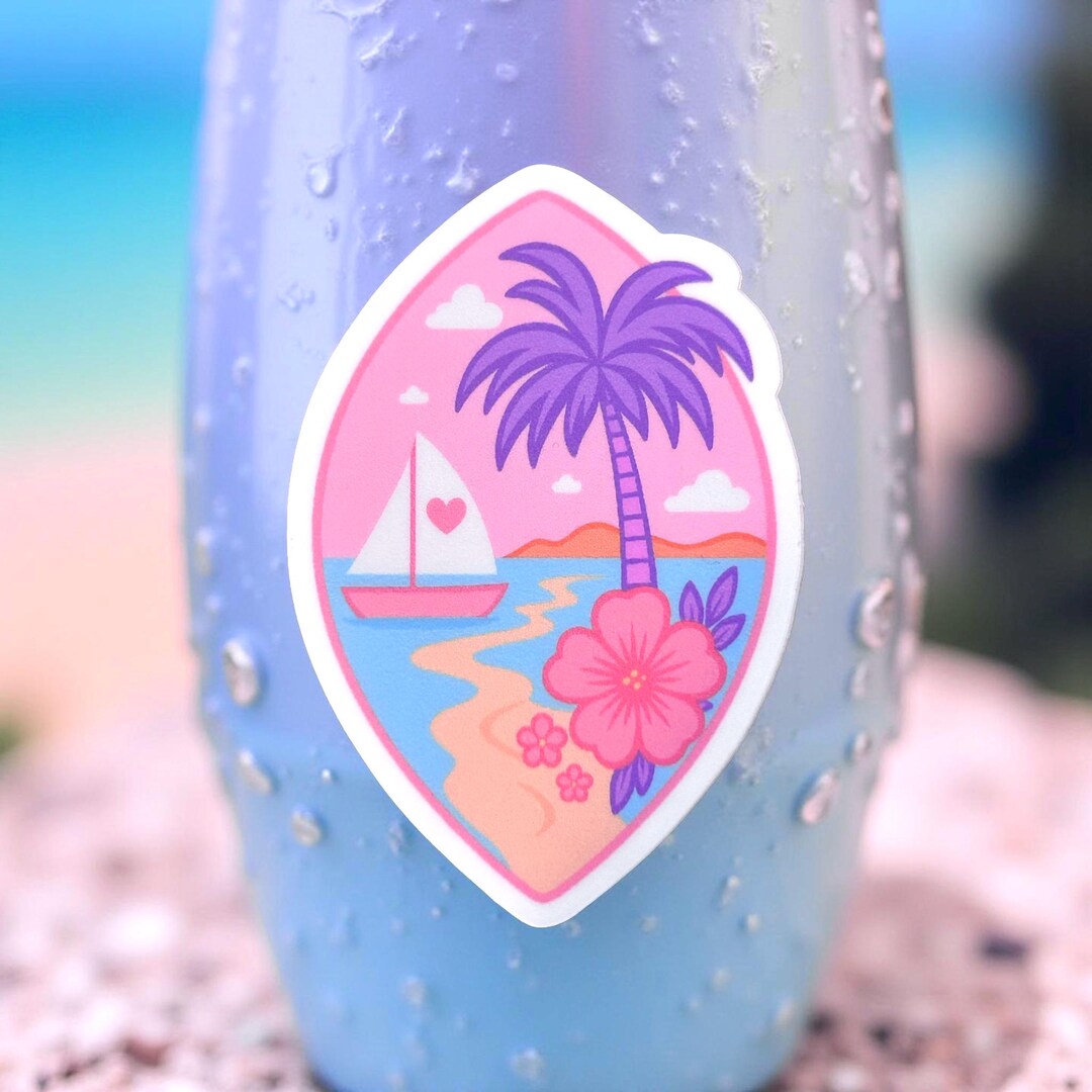 Cutesy Guam Seal Sticker - Etsy