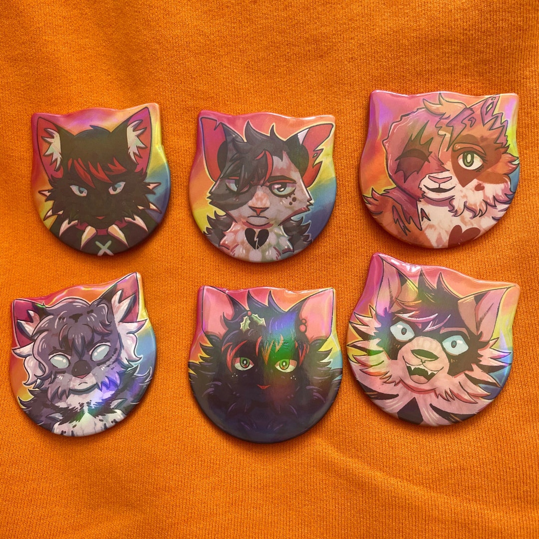 Battle Cats Rainbow Button Badges - Etsy