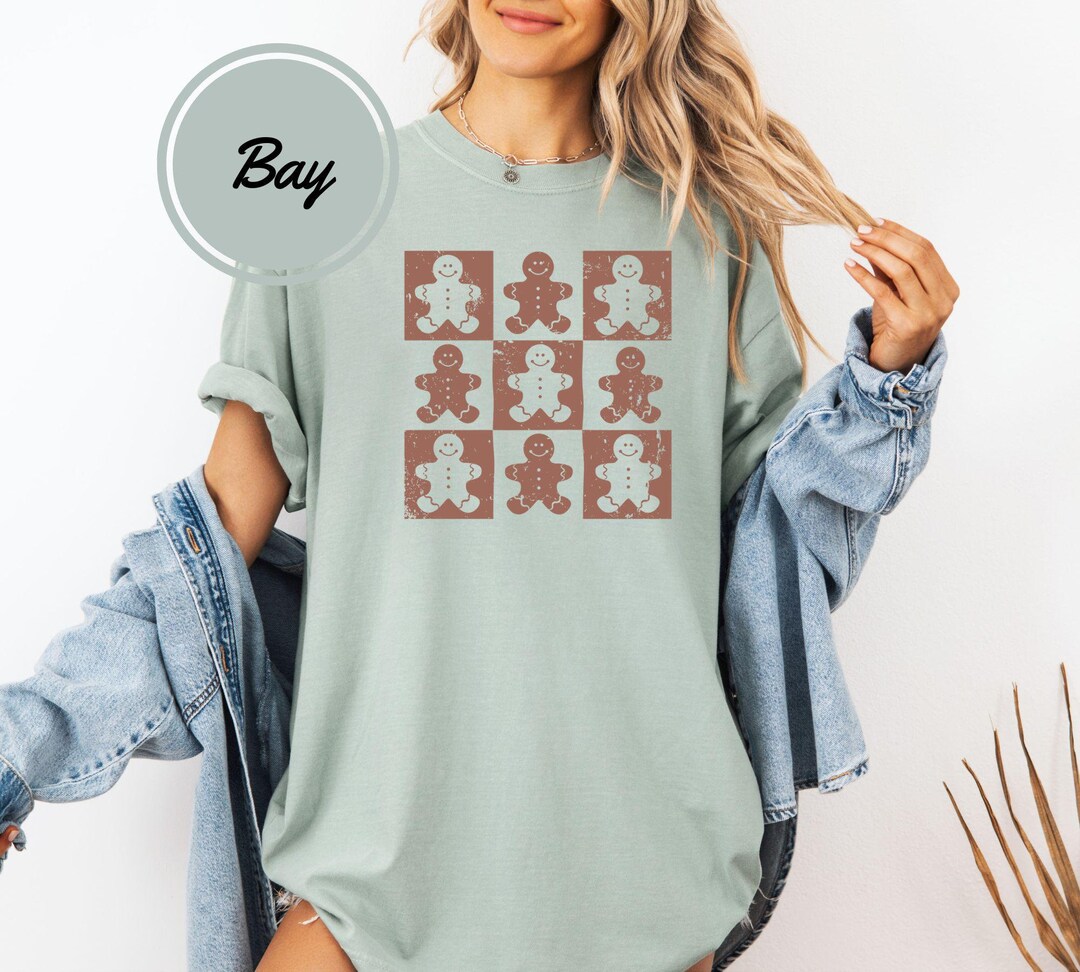 Comfort Colors® Gingerbread Man Shirt Sweatshirt, Retro Checkered Shirt ...
