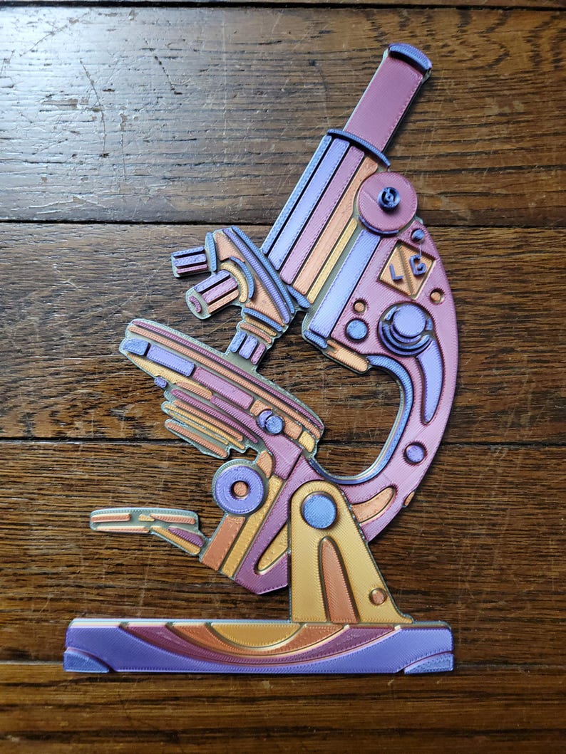 Lab Group Microscope 3D Printed Wallart Multicolor - Etsy