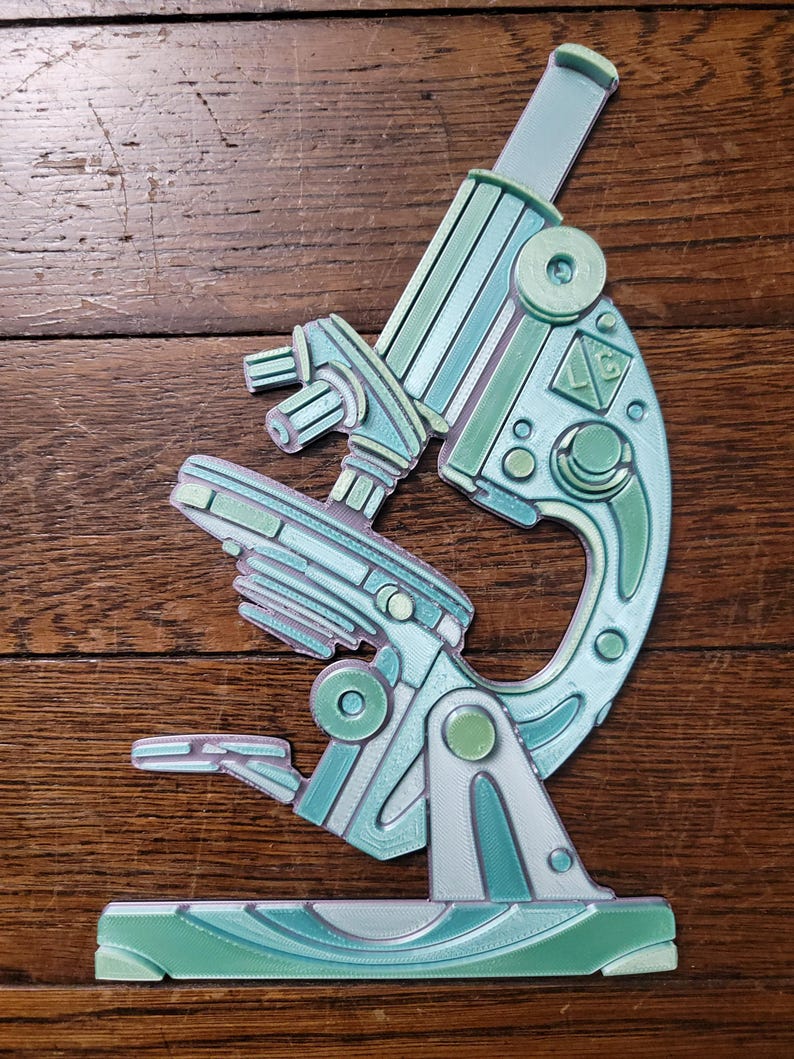 Lab Group Microscope 3D Printed Wallart Multicolor - Etsy