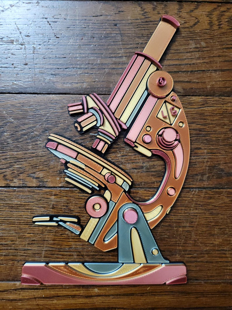 Lab Group Microscope 3D Printed Wallart Multicolor - Etsy UK