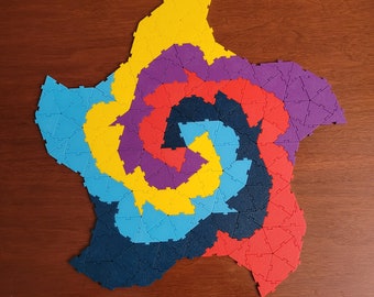 Penrose P2 Arc Tiles, Mathematical Puzzle, Pentagon Puzzle, Tile Puzzle ...