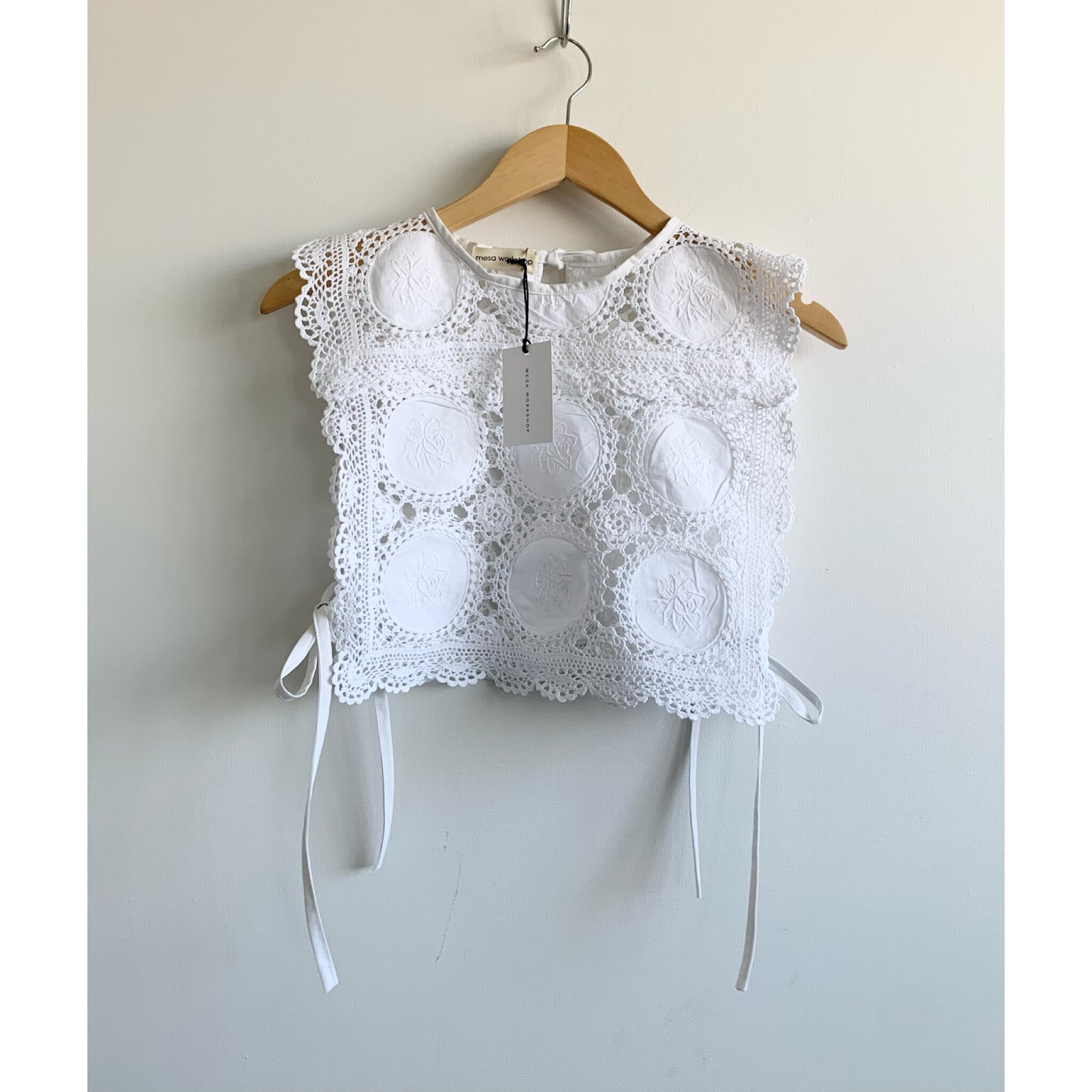 Mesa Workshop Reworked Vintage Doily Tie Side Bib Top - Etsy
