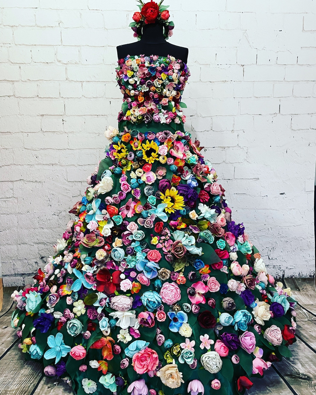 Floral Dress, Prom Dress, Gala Dress, Festival Dress ,masquerade Ball ...