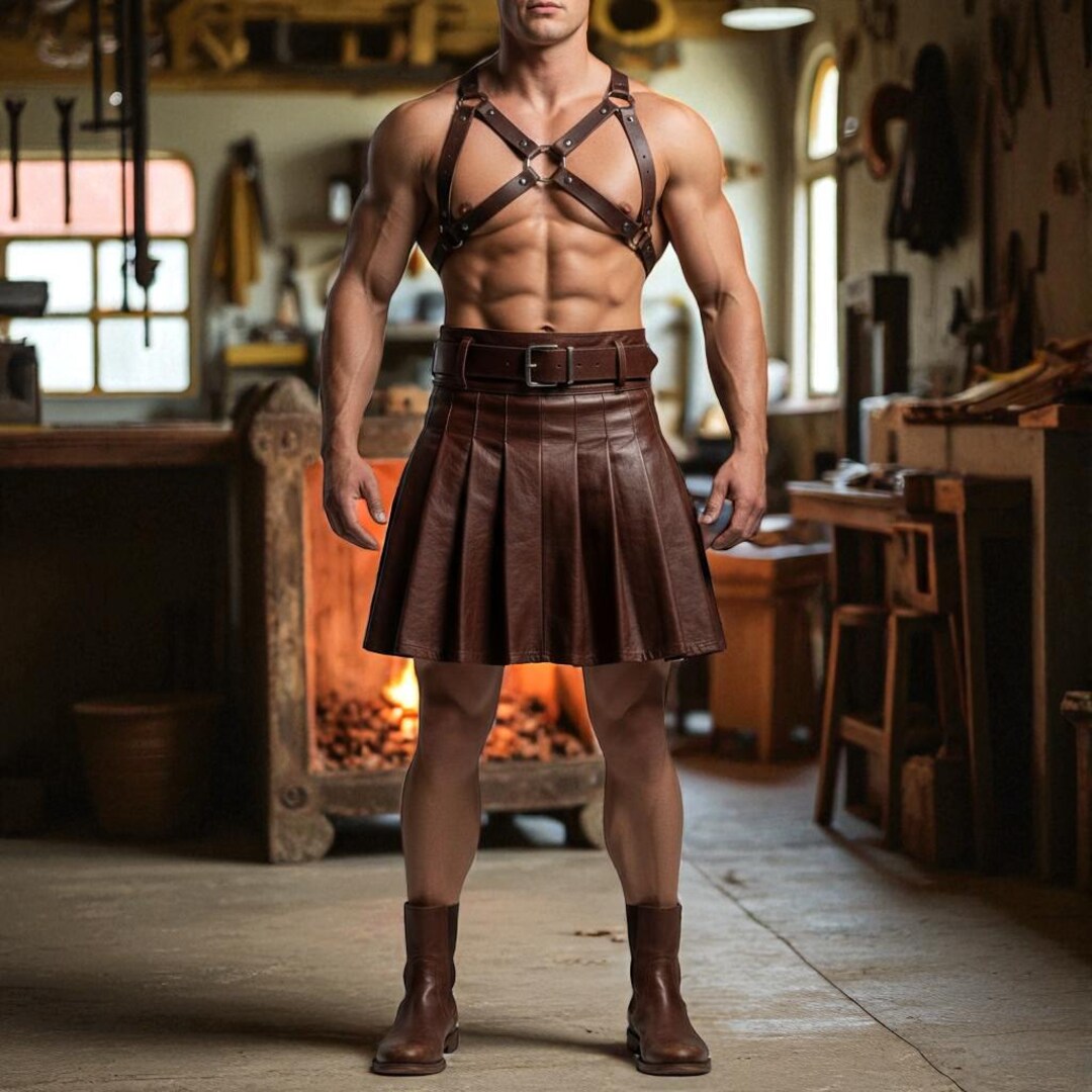 Handmade Leather Harness & Kilt Set: Custom Gladiator Cosplay Outfit - Etsy