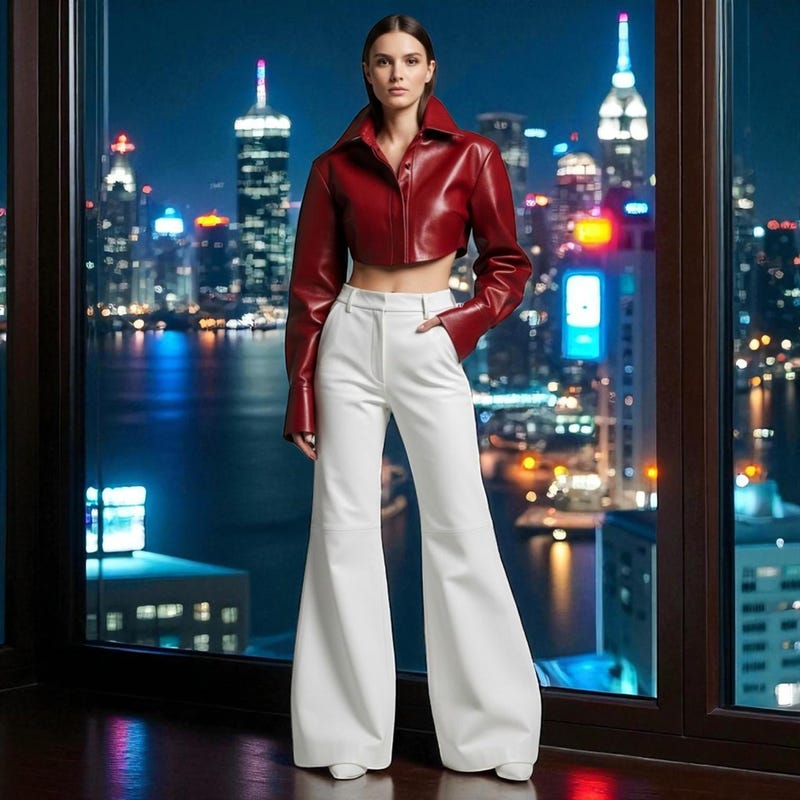 Red Leather Top Crop - Etsy