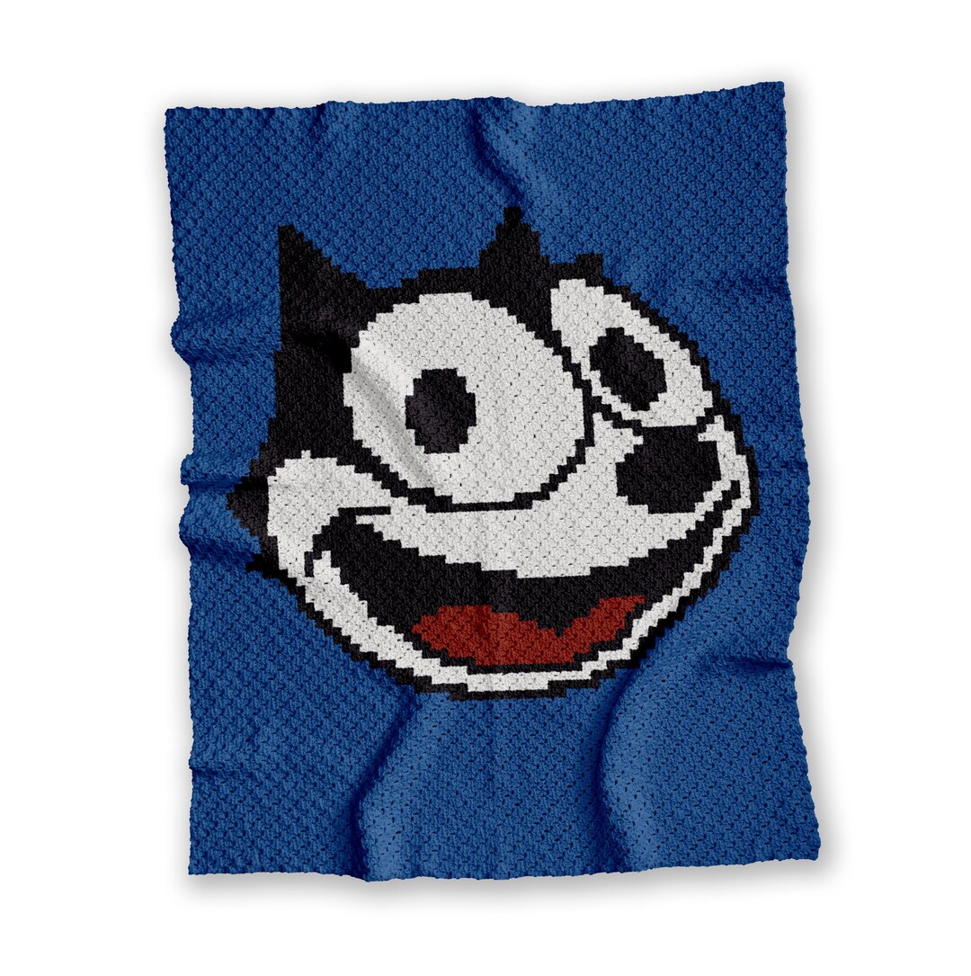 Felix the Cat Blanket C2C CROCHET PATTERN | Cartoon Cat Afghan Funny ...