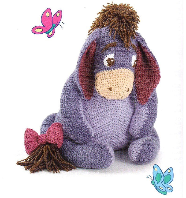 Vintage Crochet Pattern Winnie Pooh and Friends Tigger Eeyore Piglet ...