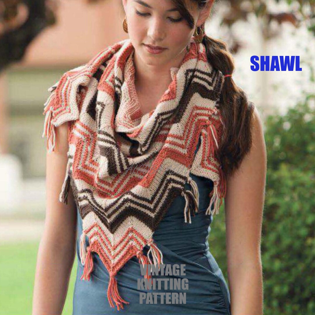 Womens Shawl Knitting Pattern | Wardrobe Accessory, Chevron Shawl ...