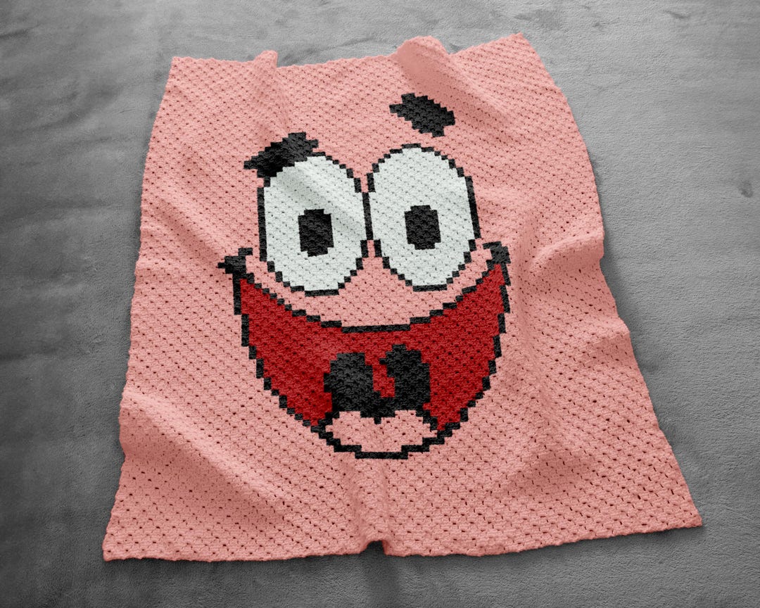 Spongebob Patrick Starfish Pink Blanket C2C Crochet Pattern PDF | Funny ...