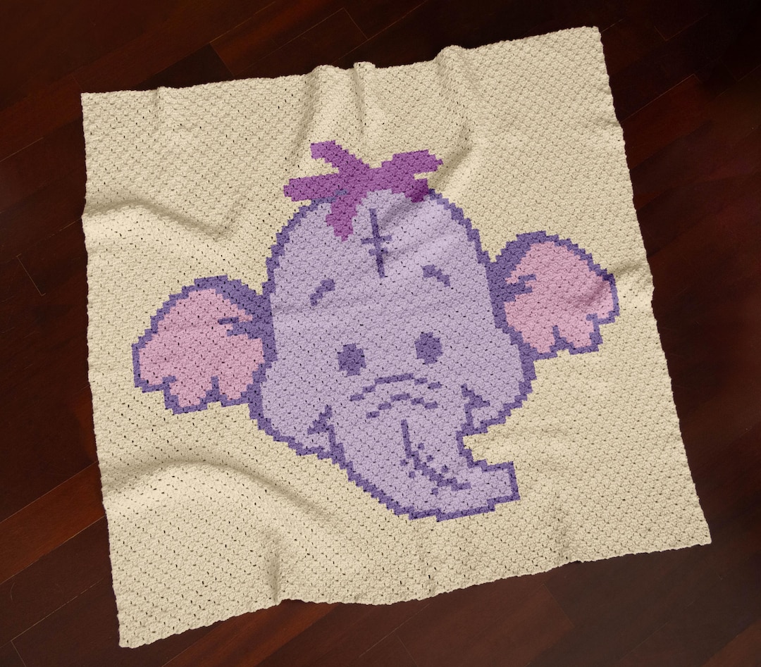 Lumpy Baby Blanket C2C CROCHET PATTERN | Heffalump Afghan 90x90 Blocks ...