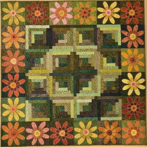 VINTAGE PATTERN Log Cabin Table Topper PDF | 48" Square Booklet Duvet 8 ...