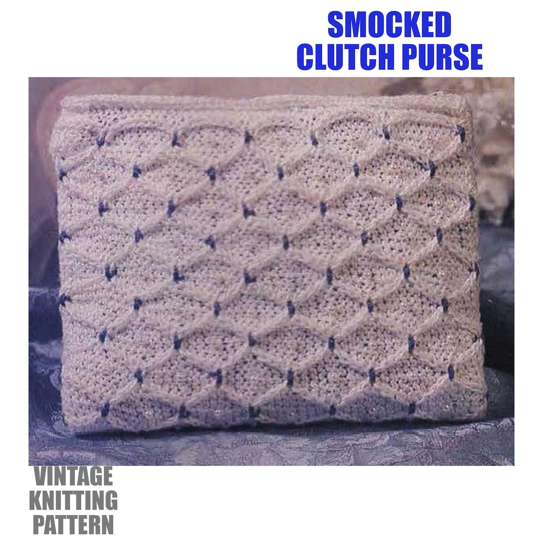 Vintage Elegant Knitted Clutch Knitting Pattern | Womens Handbag, Hand ...