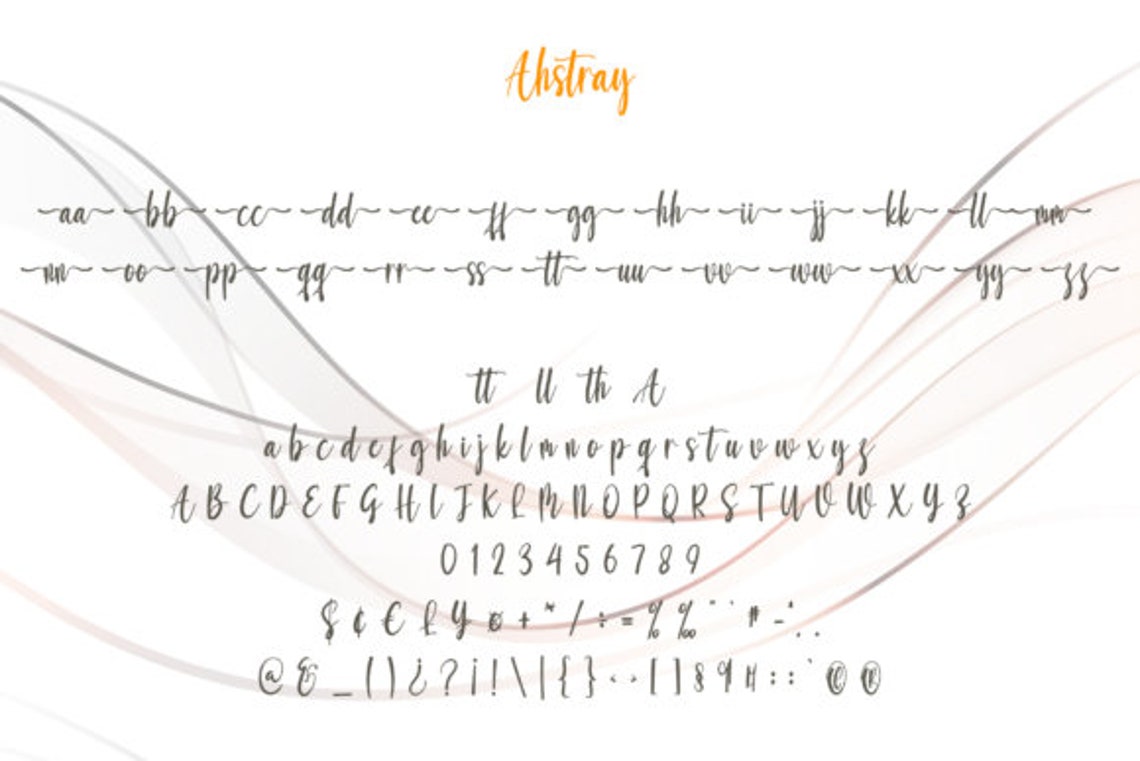 Ahstray Font, Swirly Font, Display Font, Signature Font, Modern Playful ...