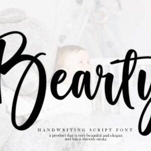 Bearty Font, Handwritten Font, Display Fonts, Modern Font, Script Fonts ...