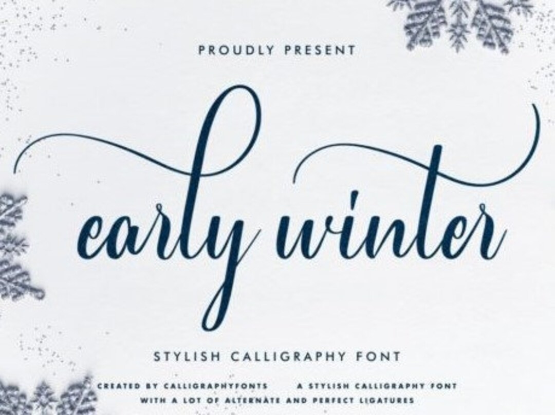 Early Winter Font, Font With Tails, Display Font, Calligraphy Font ...