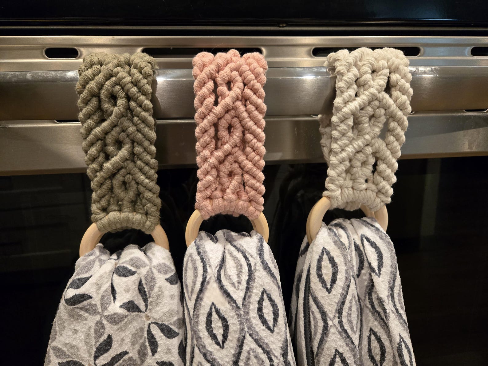 Macrame Towel Holder, Hanger, Kitchen Accessory, Towel Storage, Unique ...