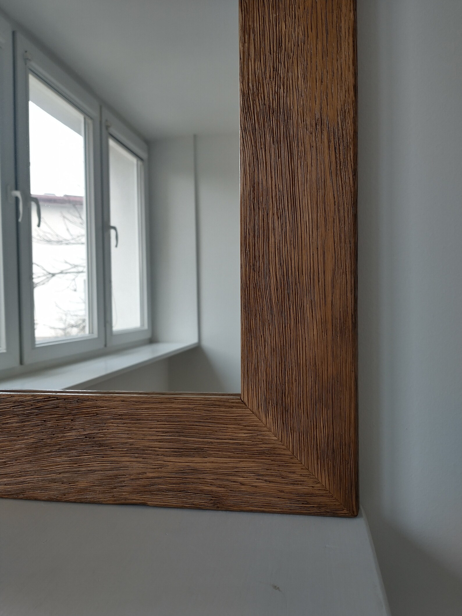 Wall Wooden Mirror. Oak Wood Mirror. Rustic Mirror. Bathroom Mirror ...