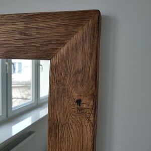 Wall Wooden Mirror. Oak Wood Mirror. Rustic Mirror. Bathroom Mirror ...