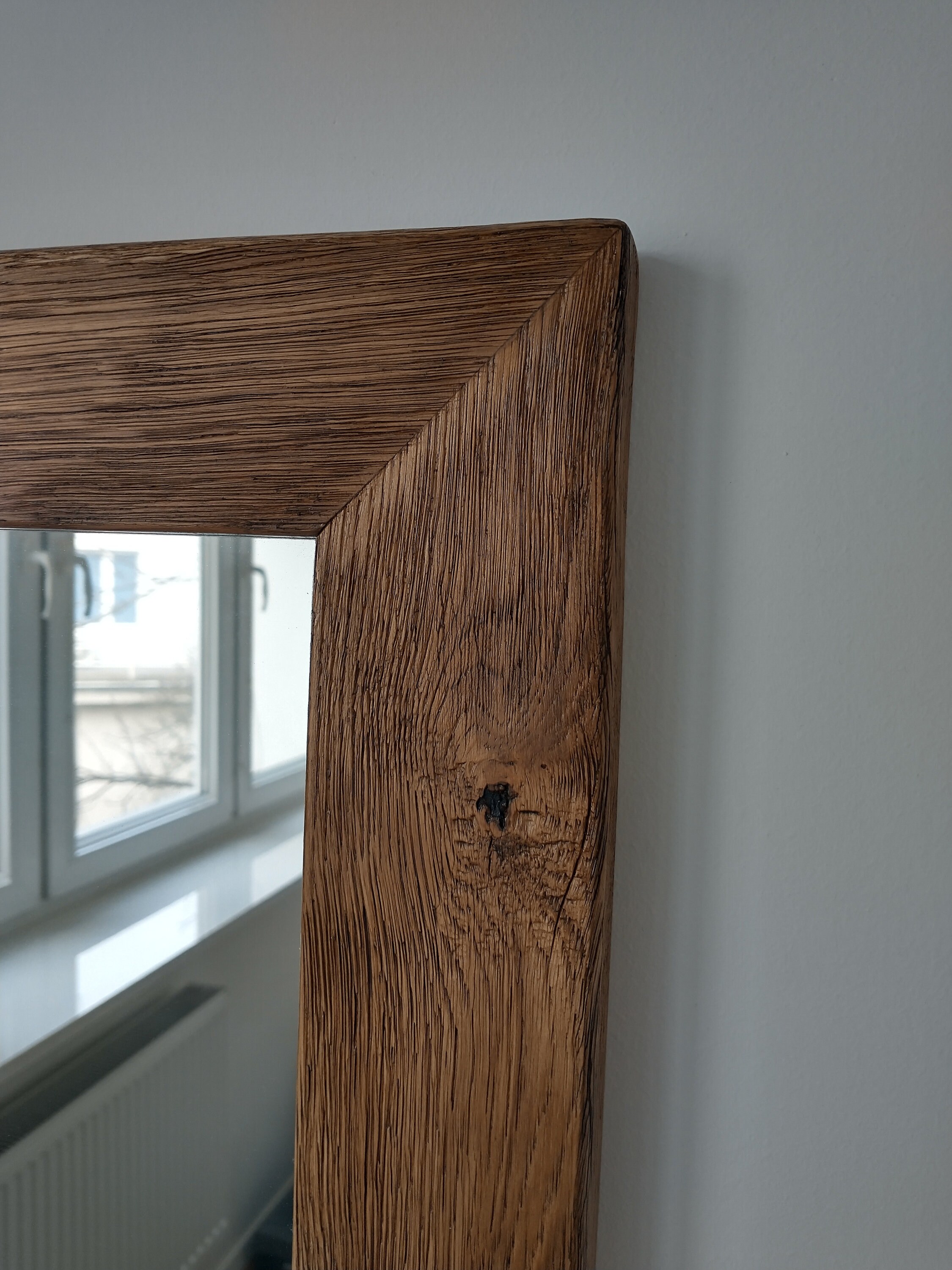 Wall Wooden Mirror. Oak Wood Mirror. Rustic Mirror. Bathroom Mirror ...