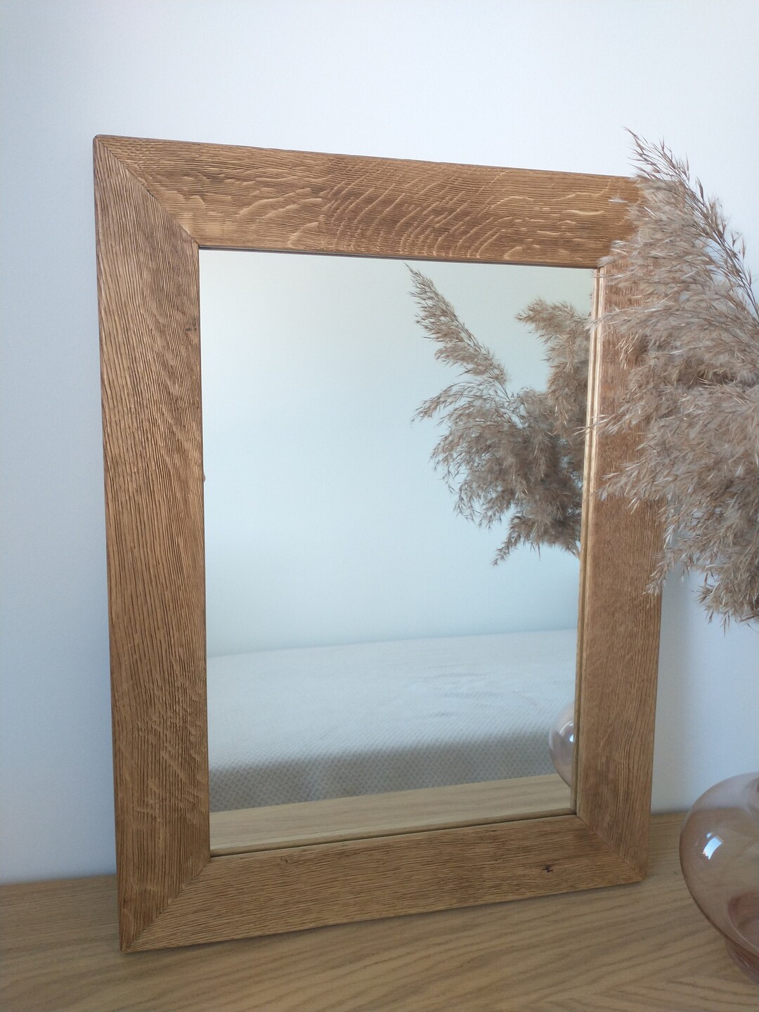 Wall Mirror. Oak Wood Mirror. Rustic Mirror. Bathroom Mirror. Rustic ...