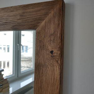 Wall Wooden Mirror. Oak Wood Mirror. Rustic Mirror. Bathroom Mirror ...