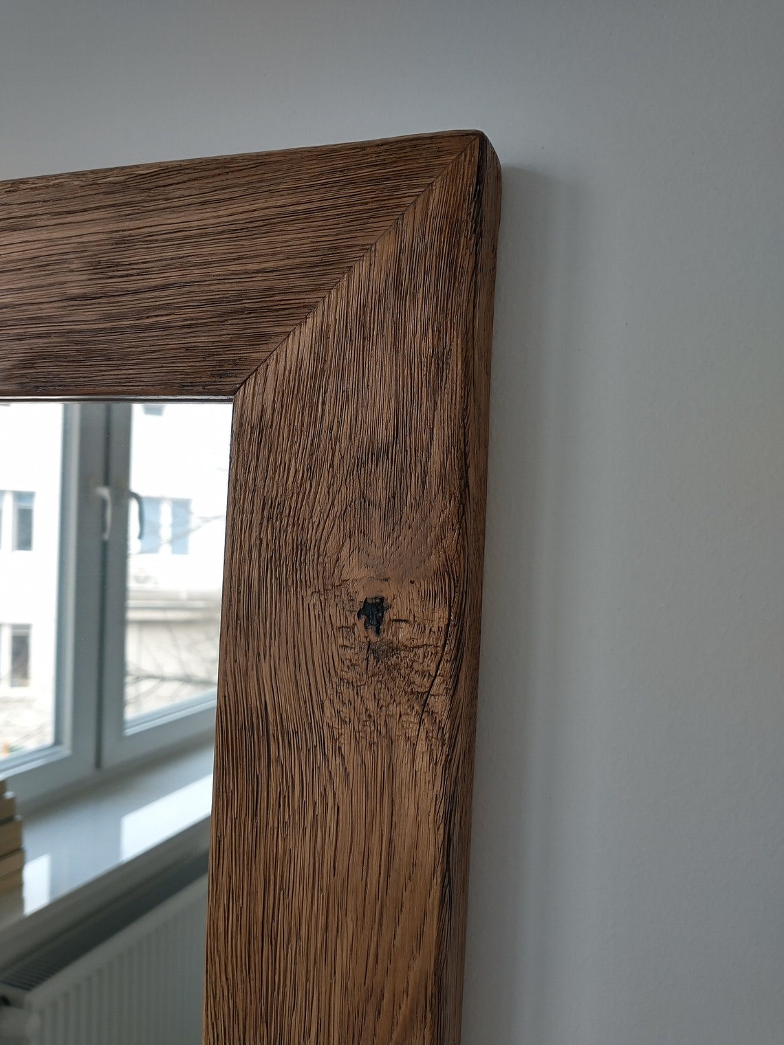 Wall Wooden Mirror. Oak Wood Mirror. Rustic Mirror. Bathroom Mirror ...