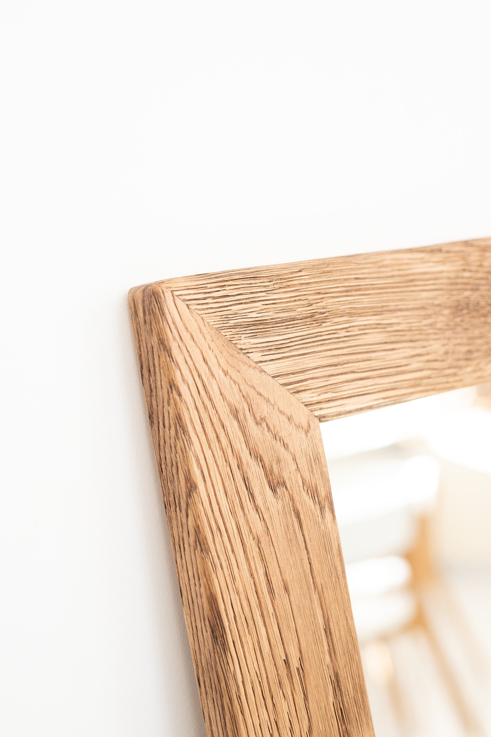 Oak Frame Bathroom Mirror. Wall Oak Wood Mirror. Mirror in Handcrafted ...