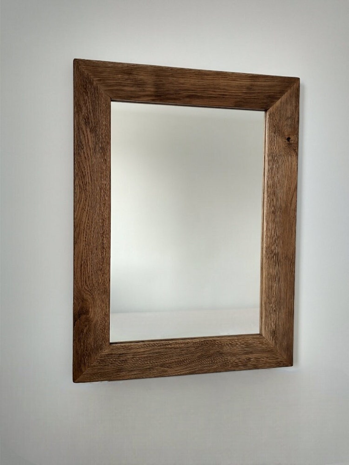 Wall Wooden Mirror. Oak Wood Mirror. Rustic Mirror. Bathroom Mirror ...