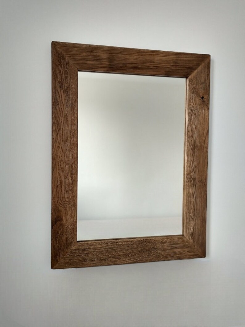 Wall Wooden Mirror. Oak Wood Mirror. Rustic Mirror. Bathroom Mirror ...