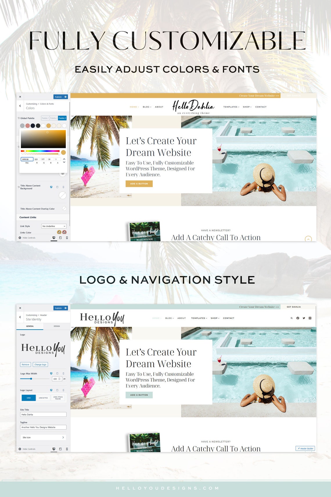 Hello Dahlia Wordpress Theme Feminine Wordpress Theme Kadence Theme - Etsy