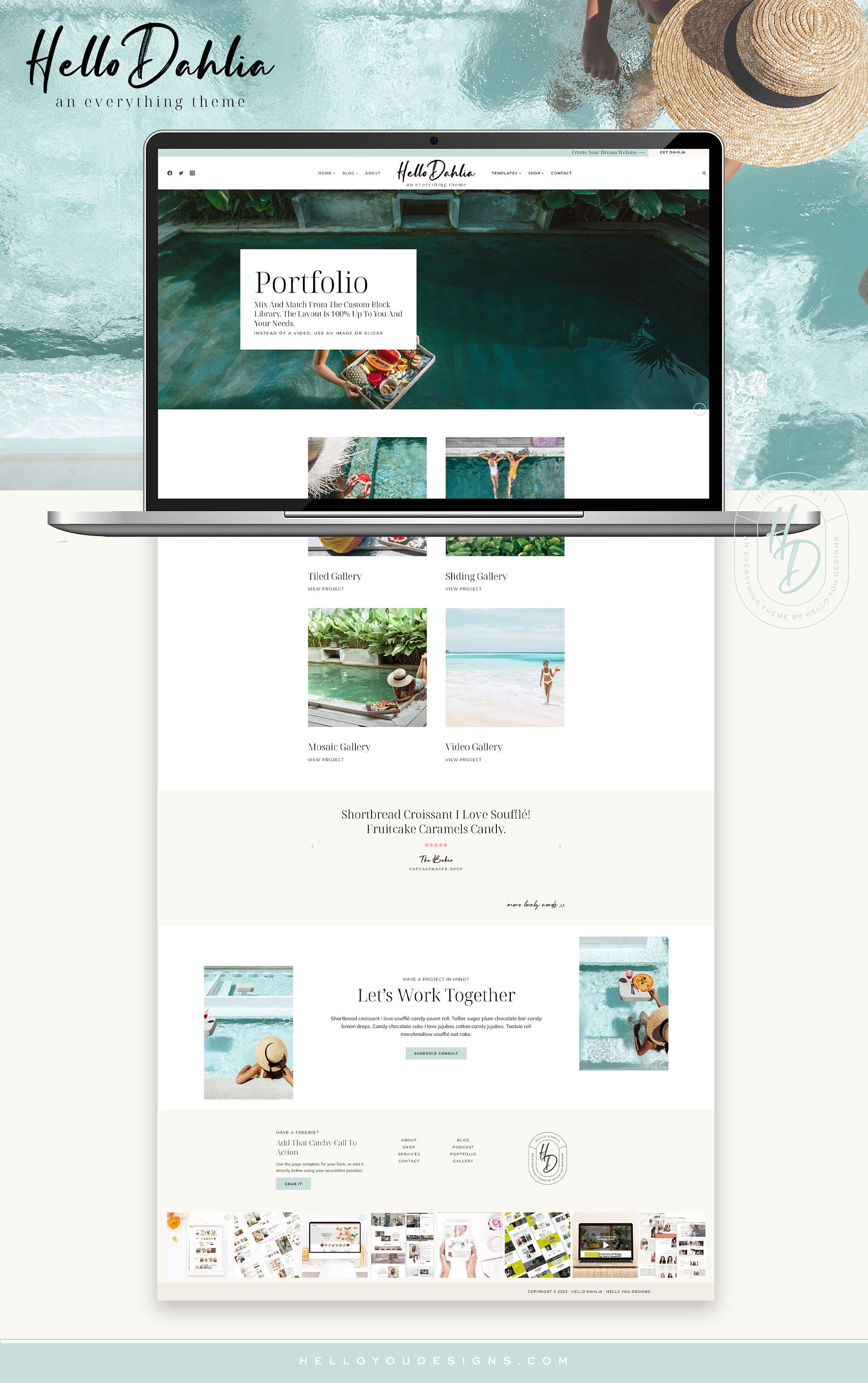 Hello Dahlia Wordpress Theme Feminine Wordpress Theme Kadence Theme - Etsy