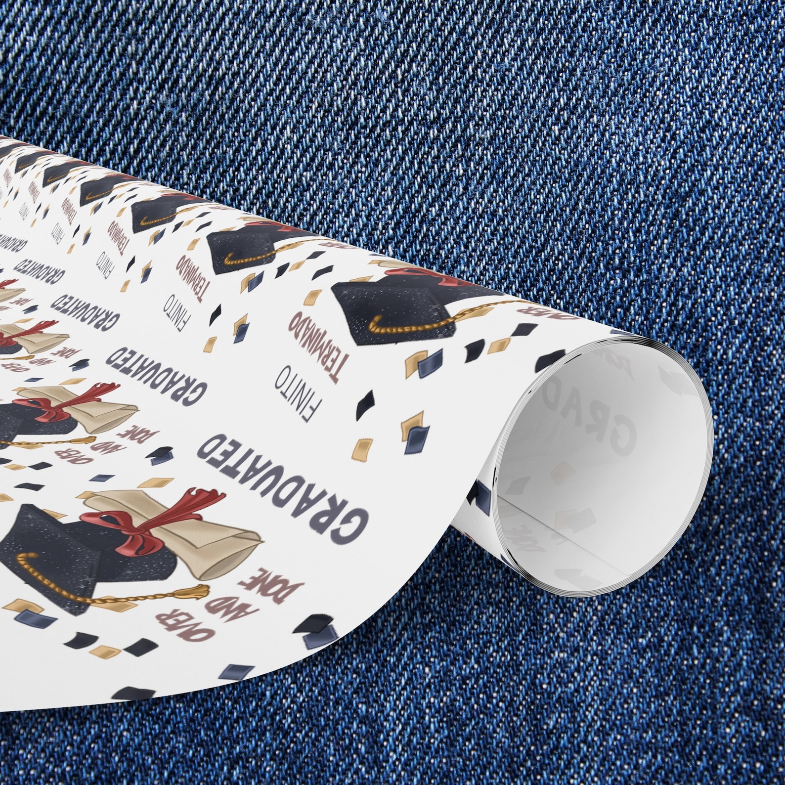 Graduation Gift Wrap wrapping Paper for Graduates in a Whimsical Cap ...