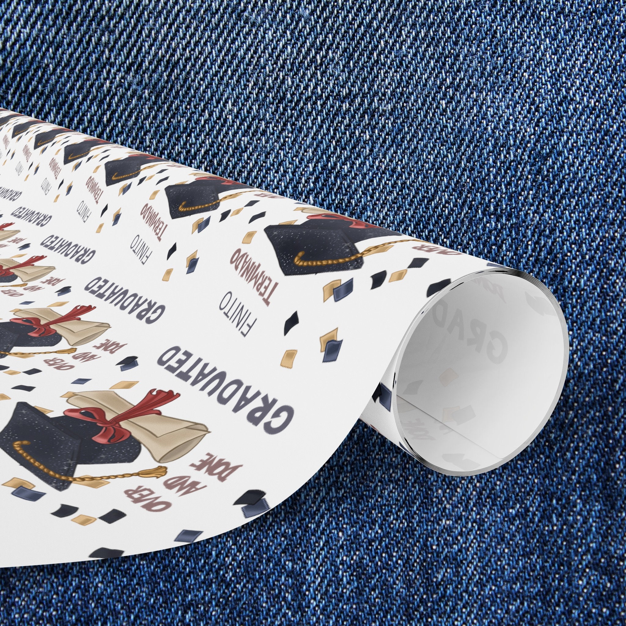 Graduation Gift Wrap wrapping Paper for Graduates in a Whimsical Cap ...