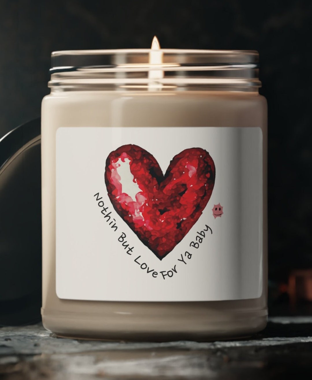 Sparkling Heart Design Scented Soy Candle in Glass Jar 5 Invigorating ...
