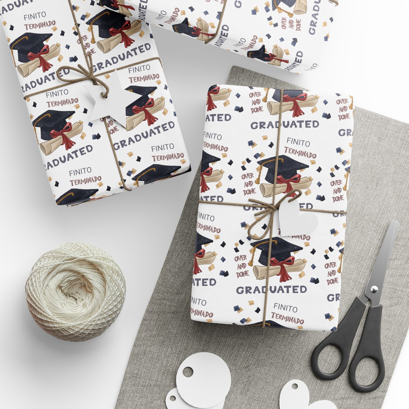 Graduation Gift Wrap wrapping Paper for Graduates in a Whimsical Cap ...