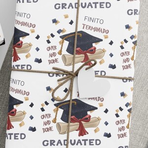 Graduation Gift Wrap wrapping Paper for Graduates in a Whimsical Cap ...
