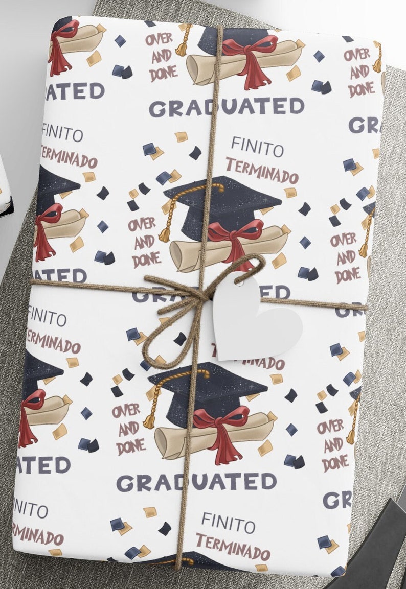 Graduation Gift Wrap wrapping Paper for Graduates in a Whimsical Cap ...