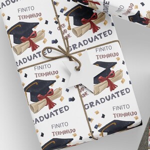 Graduation Gift Wrap wrapping Paper for Graduates in a Whimsical Cap ...