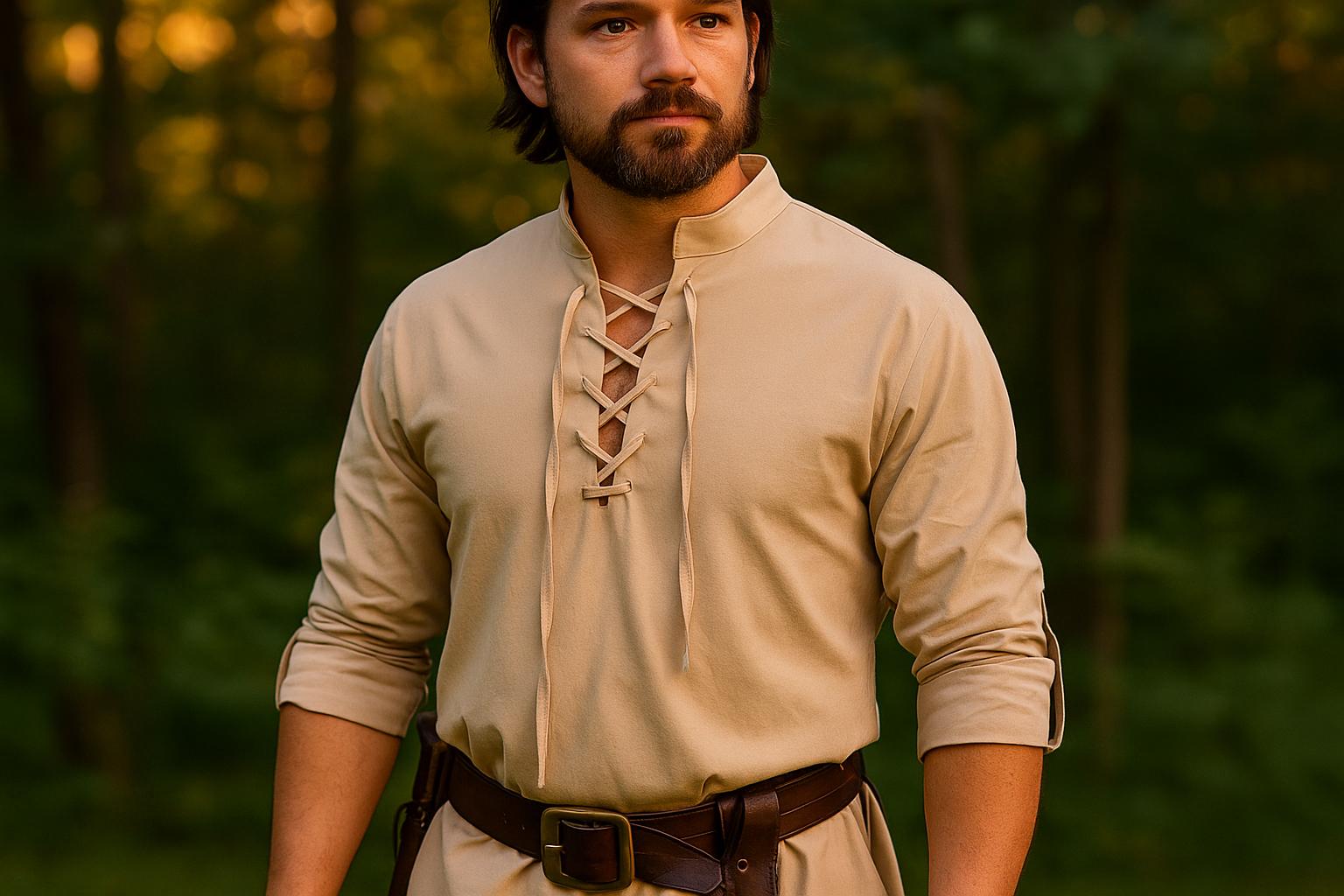 Medieval Renaissance Viking Tunic, Ren Faire Larp Linen Tunic ...
