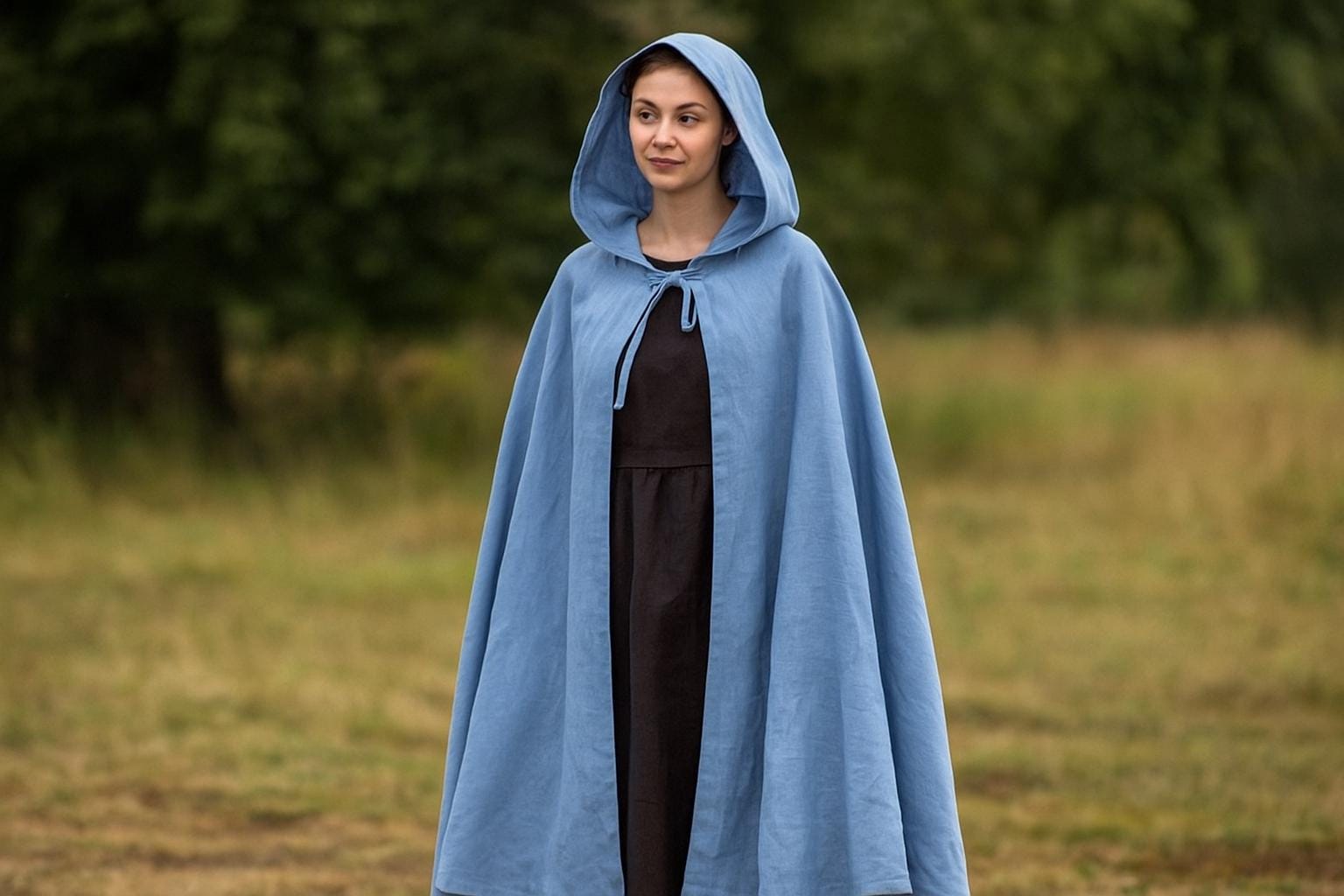 Ren Faire Larp 100% Linen Cloak, Renaissance Medieval Fantasy Cloak ...