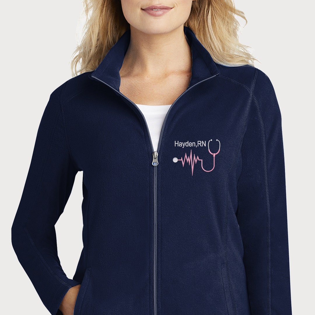 Custom Embroidered Nurse Fleece Jacket, Personalized Name Quarter Zip ...
