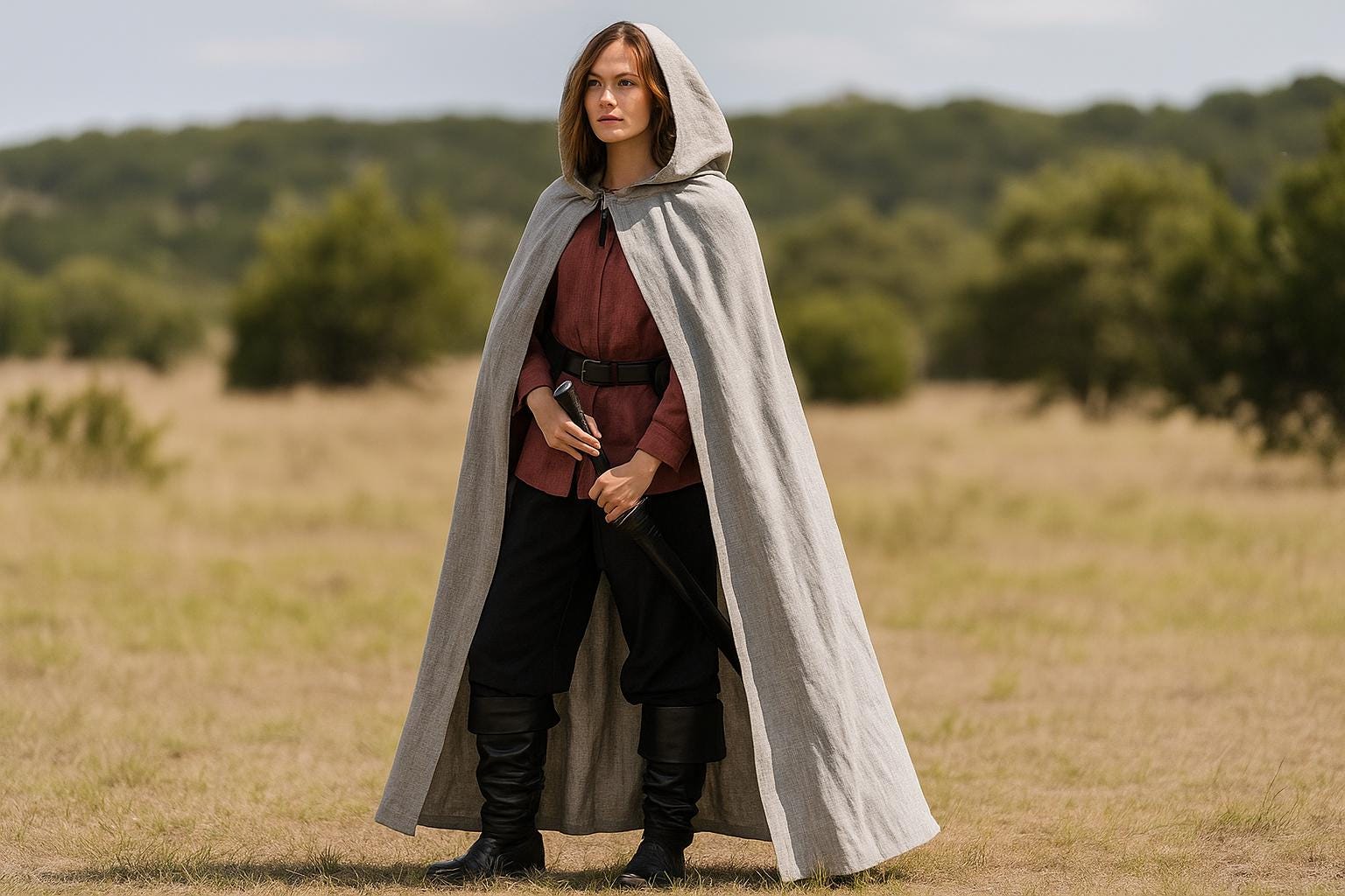 Ren Faire Larp 100% Linen Cloak, Renaissance Medieval Fantasy Cloak ...