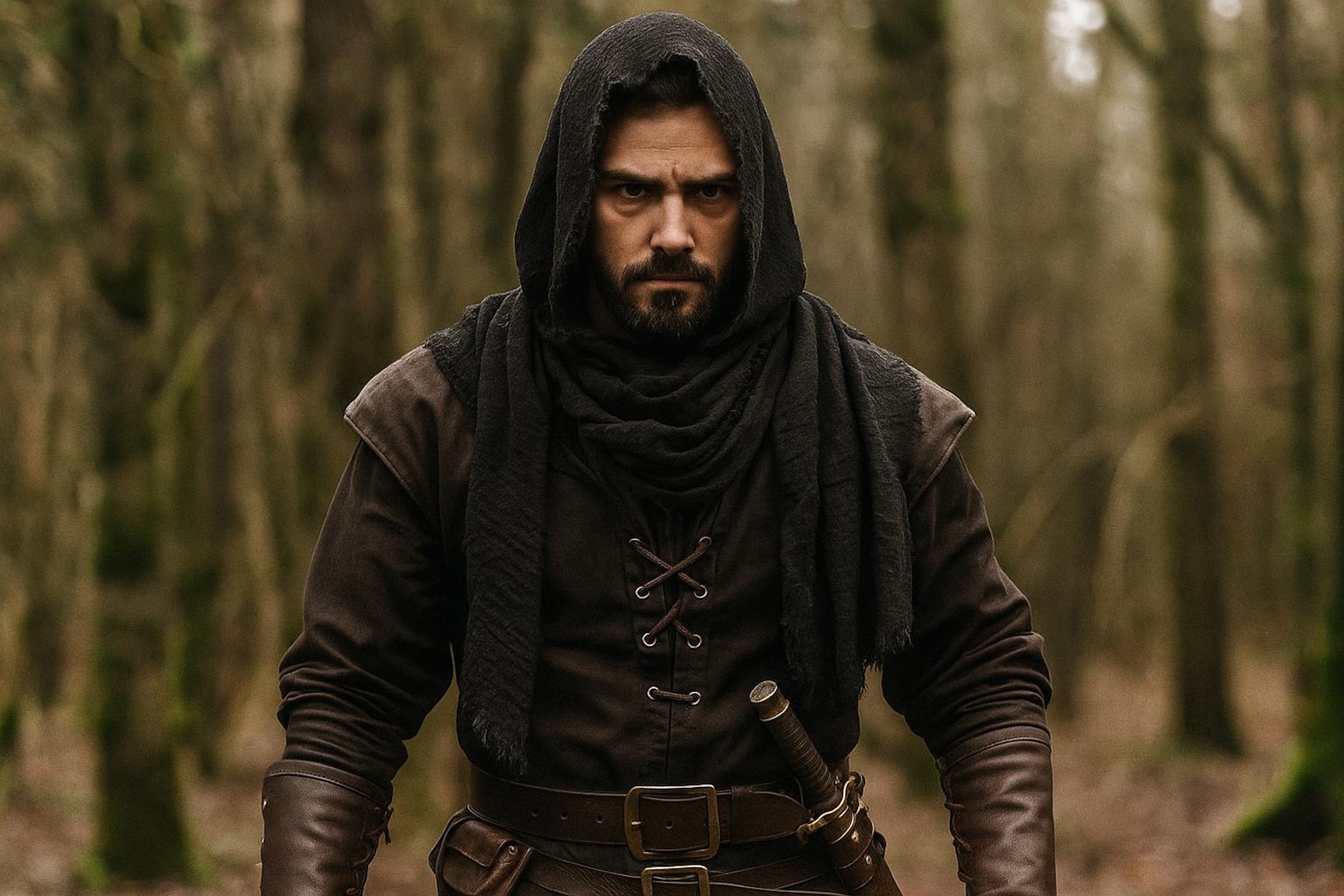 Gothic Renaissance Cowl Cloak, Medieval Pirate Hooded Scarf, Men’s ...