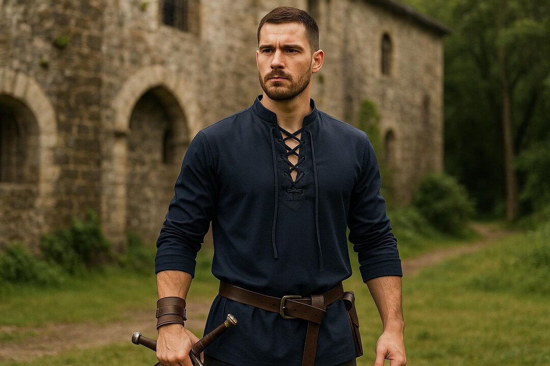 Medieval Aesthetic Viking Tunic, Renaissance Ren Fair Larp Mens Tunic ...