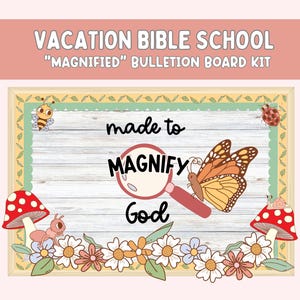 Magnified VBS 2025 Christian Bulletin Board for Vacation Bible School ...