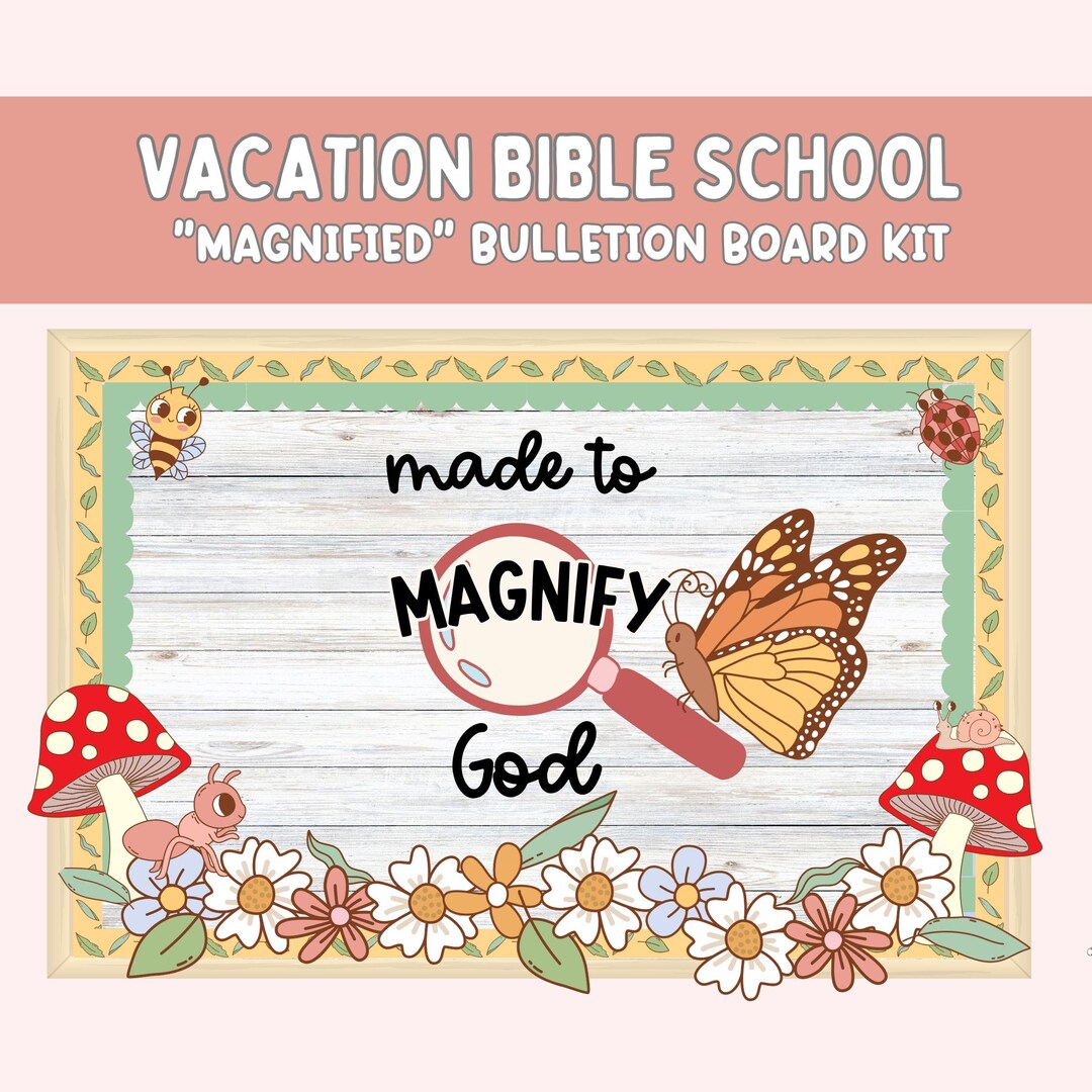 Magnified VBS 2025 Christian Bulletin Board for Vacation Bible School ...