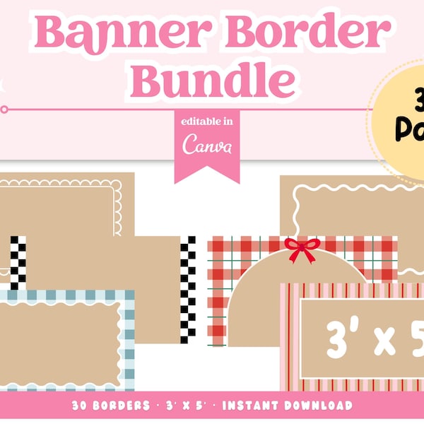 Squiggly Banner Border - Etsy